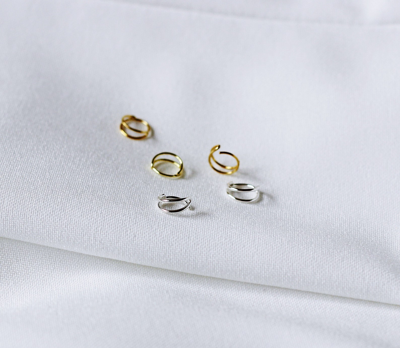 Sterling Silver Conch Piercing Double Conch Hoop Gold | Etsy India