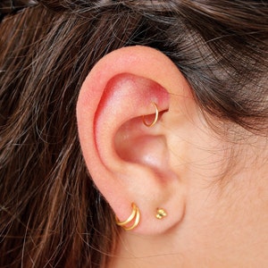 Rook Hoop, Daith Piercing Jewelry, Tiny Hoop Earrings, Rook Piercing ...