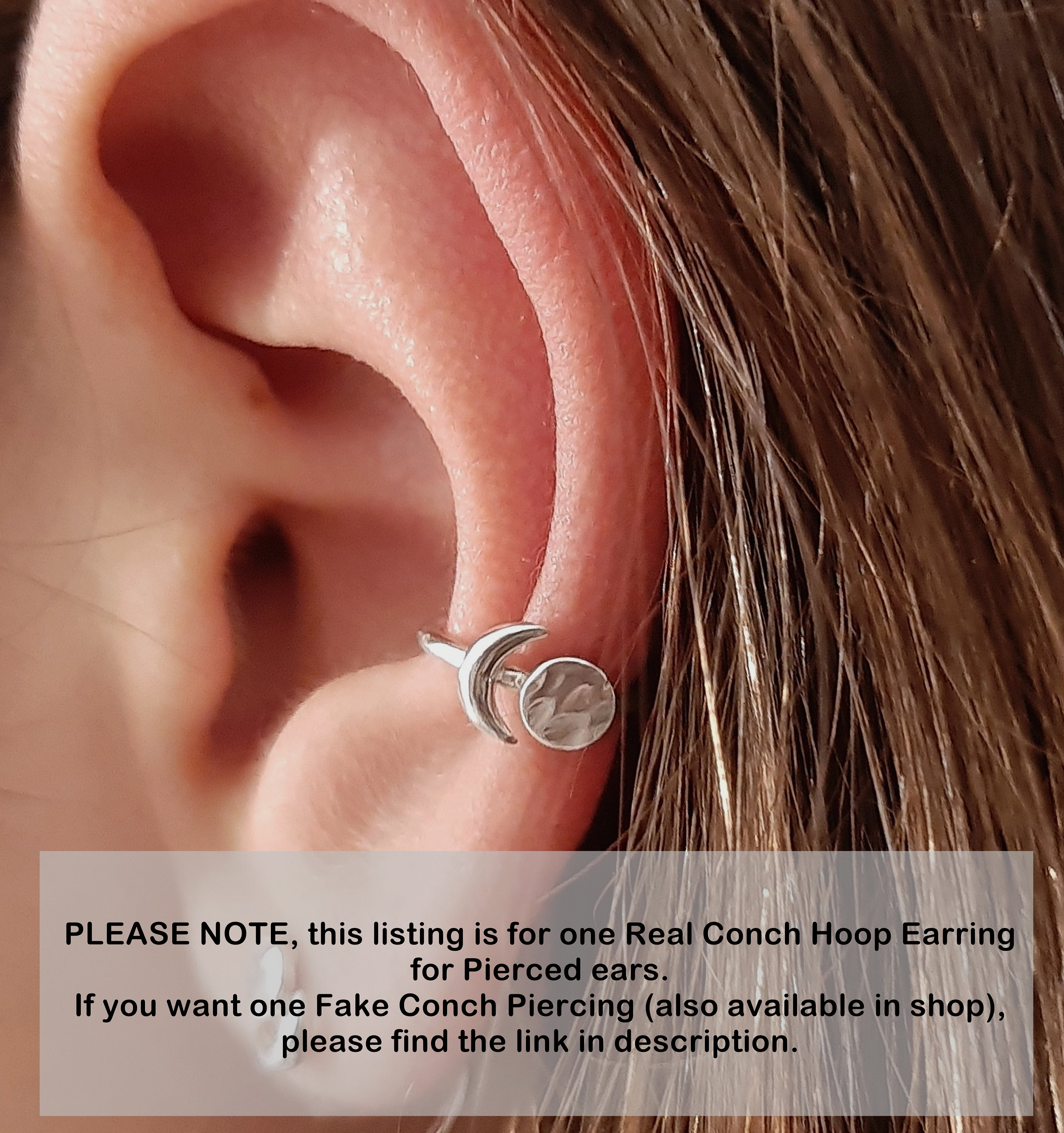 Moon Phases Conch Piercing Cartilage Earring Celestial Daith - Etsy UK