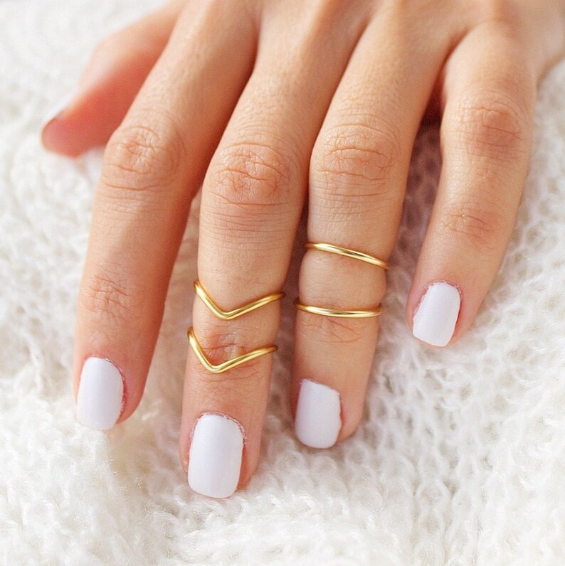 4 Gold Knuckle Ring Set Above the Knuckle Rings Stacking - Etsy