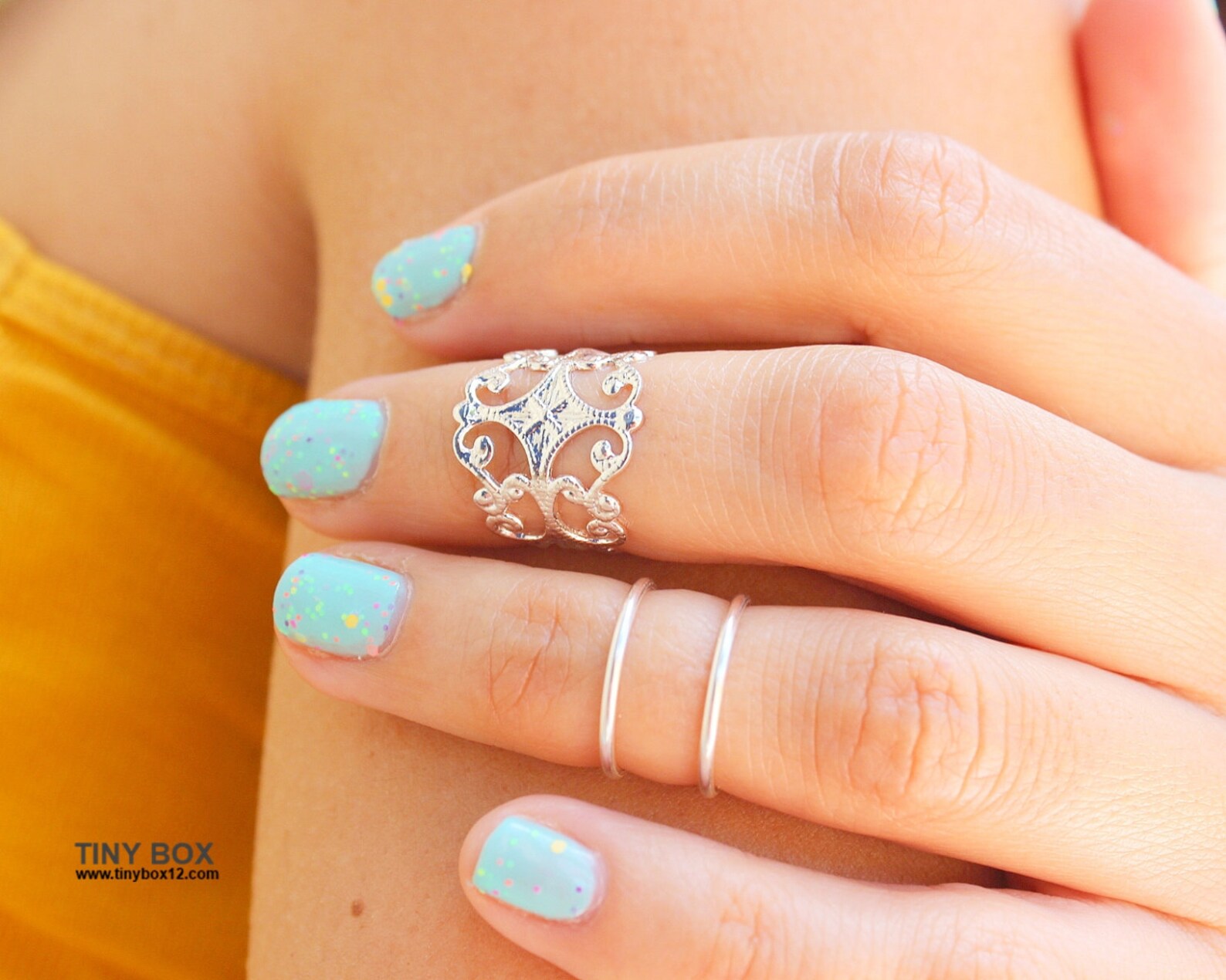 3 Cute Knuckle Ring Set Knuckle Rings Stacking Ring | Etsy