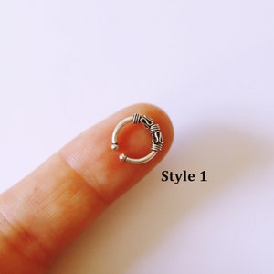 Silver Fake Septum Ring, Fake Nose Ring, Faux Septum Ring, Fake Piercing, Fake Septum Piercing ...