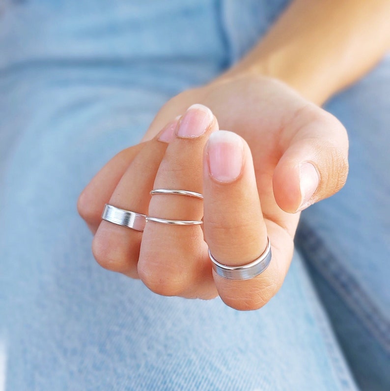 Stackable Midi Ring Silver Knuckle Ring Stackable Ring Set - Etsy