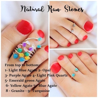 Raw Stone Toe Ring Druzy Toe Ring Sterling Silver Toe Ring - Etsy