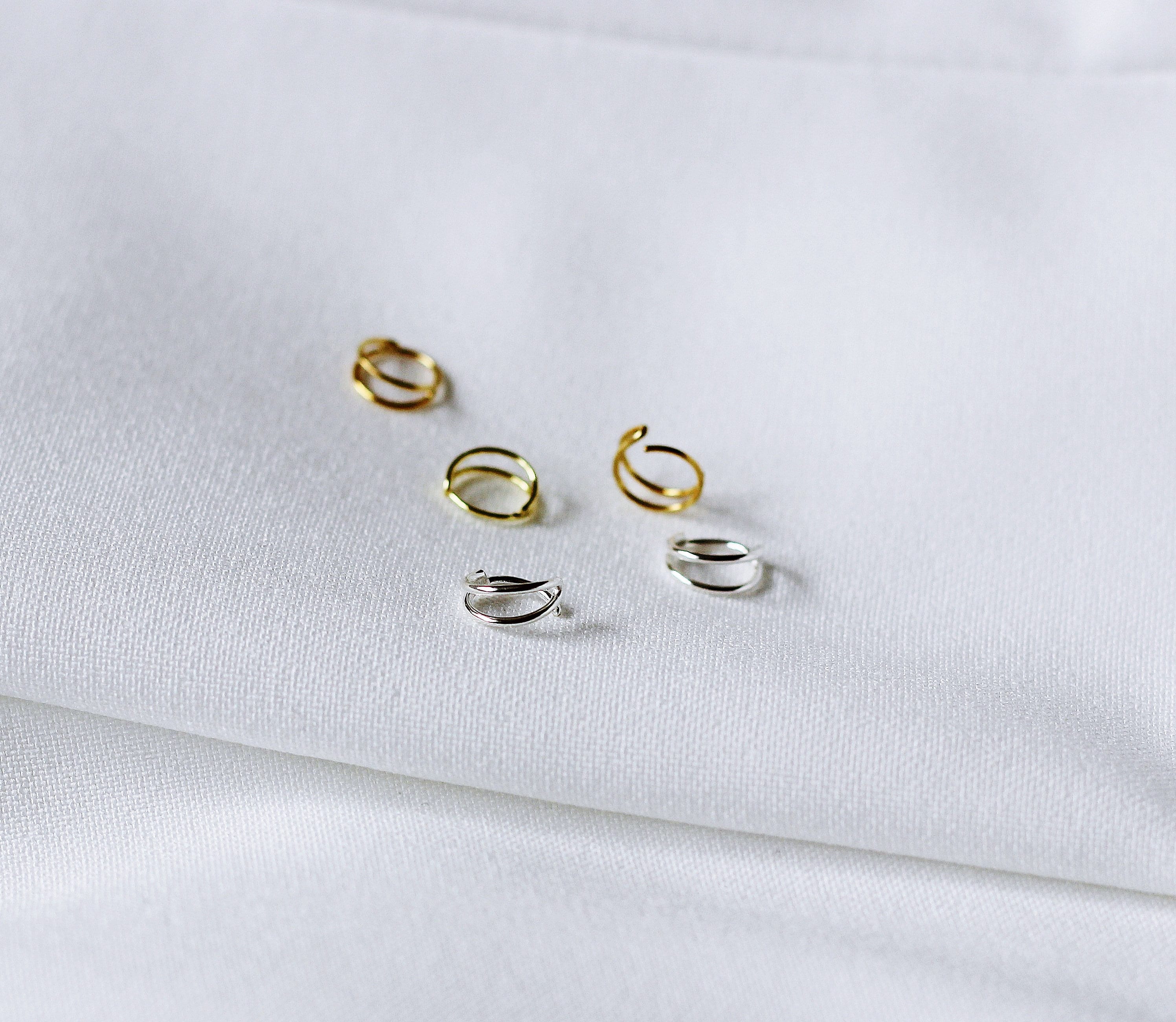 Double Hoop Nose Ring Double Nose Ring for Single Piercing - Etsy