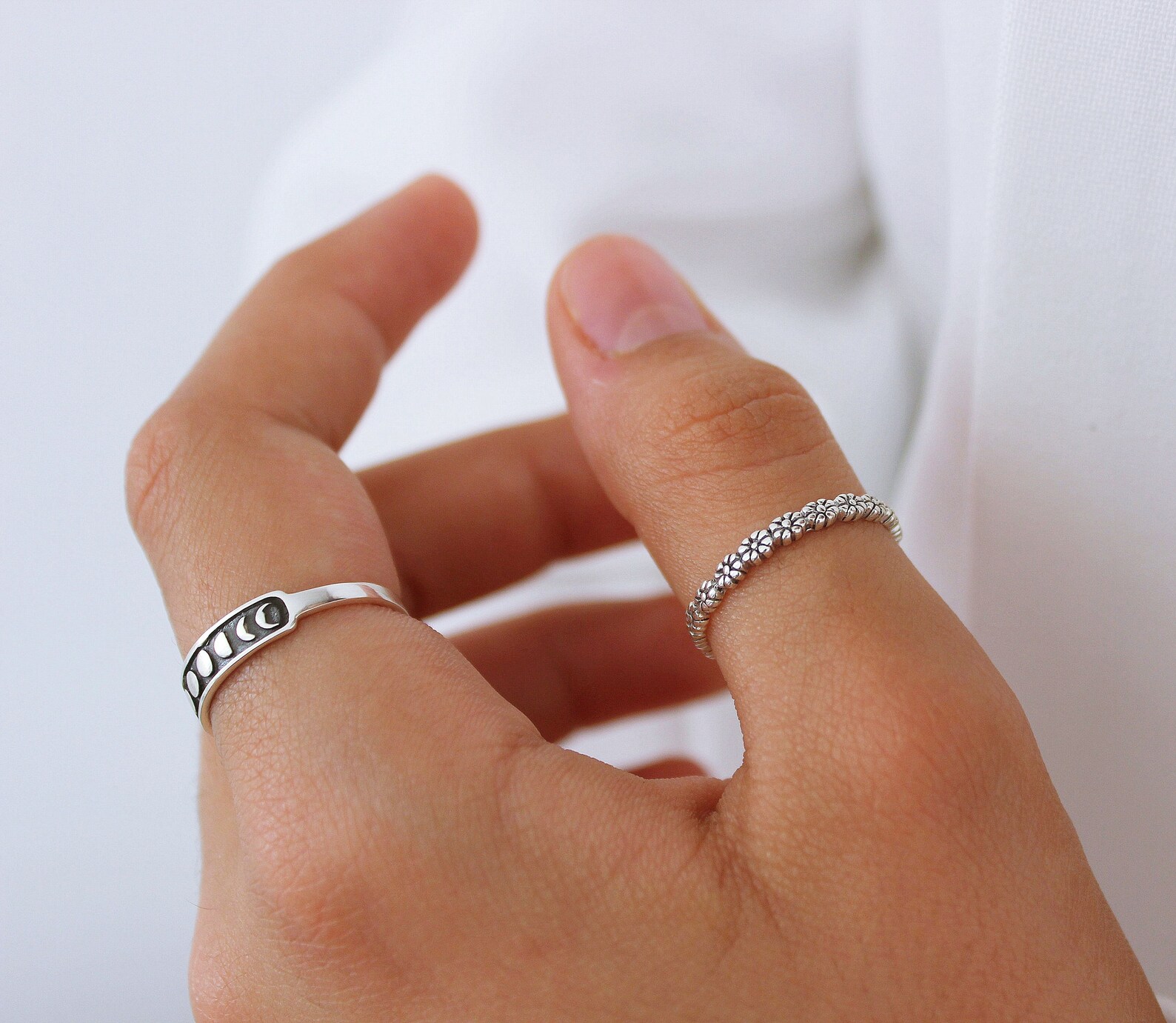 Moon Phase Ring Sterling Silver Ring Rings for Women - Etsy