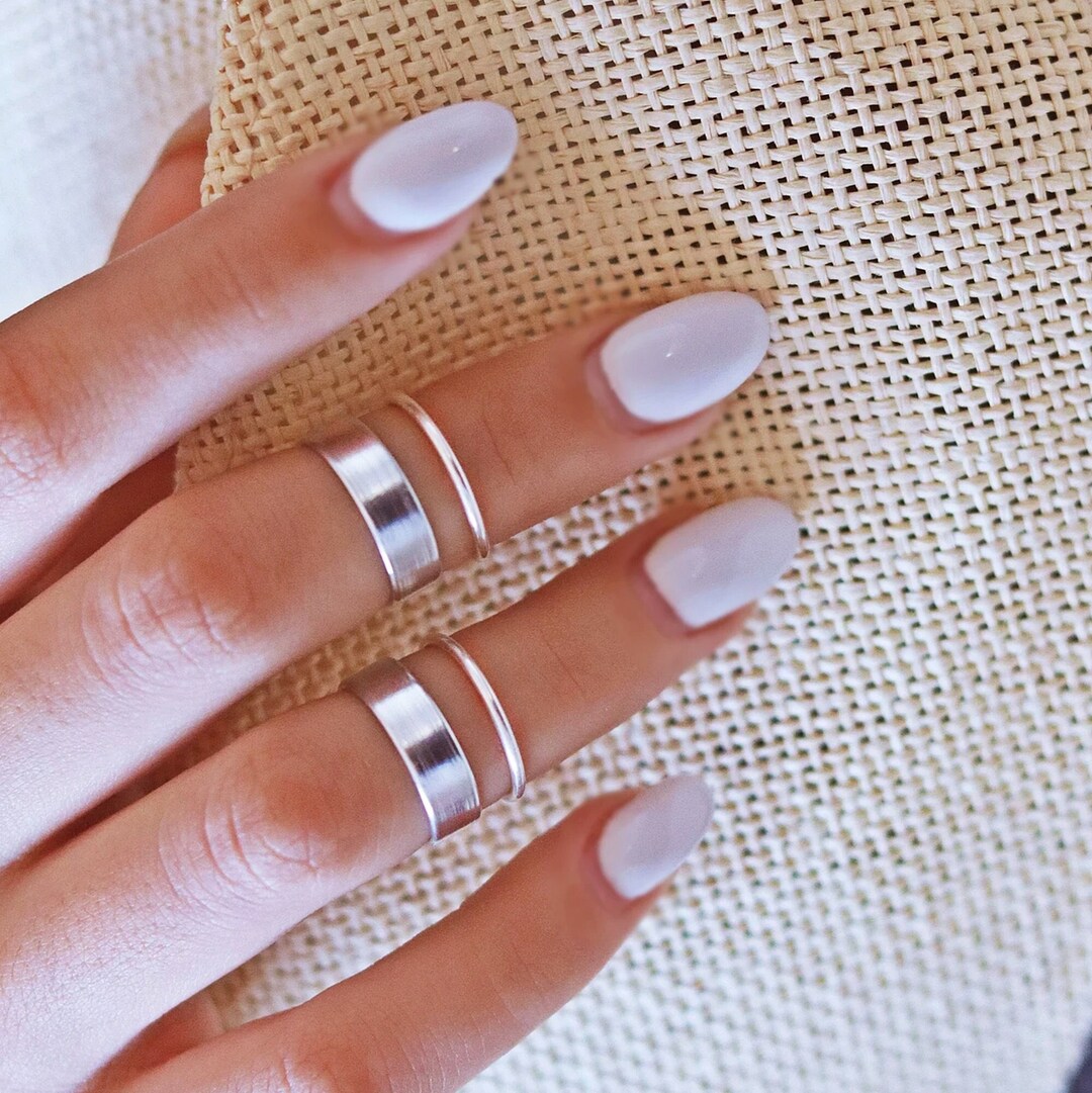 Stackable Midi Ring Silver Knuckle Ring Stackable Ring Set Silver Ring ...