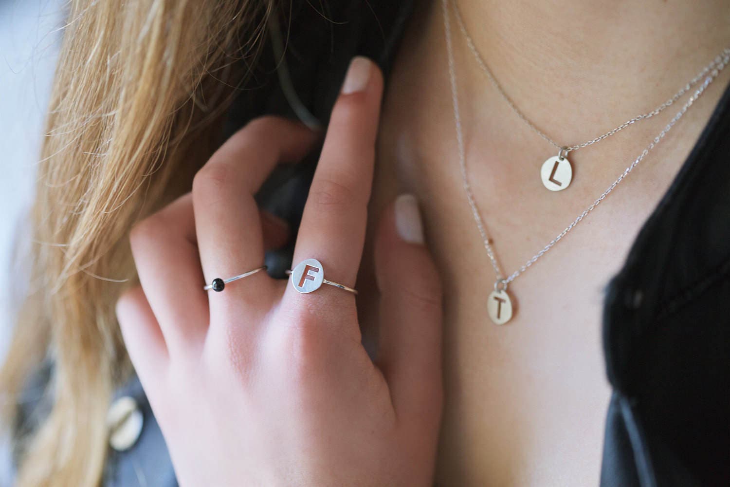 Stacking Rings Gold Rings Dainty Ring Rose Gold Ring Black | Etsy