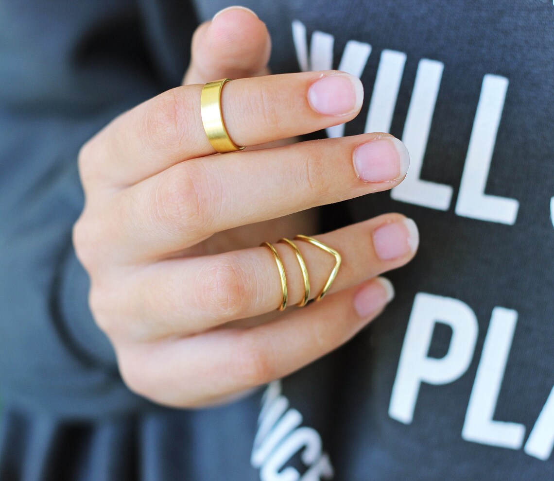 Silver Knuckle Ring Set of 4 Above the Knuckle Rings Stacking | Etsy