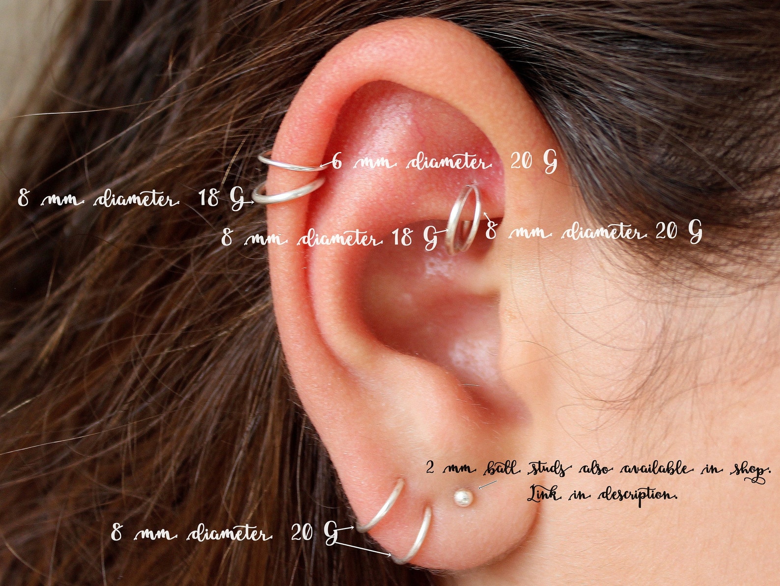 Rook Hoop Daith Piercing Jewelry Tiny Hoop Earrings Rook - Etsy UK