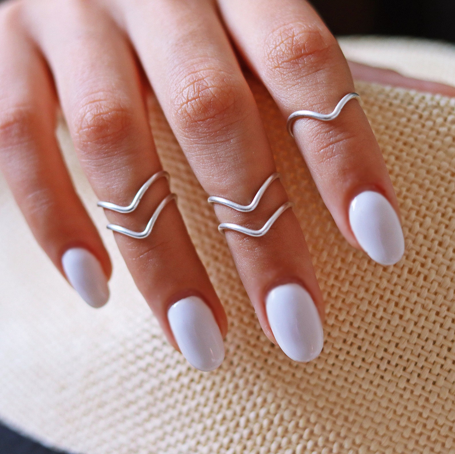 5 Chevron Knuckle Rings Above the Knuckle Rings Adjustable Rings Mid ...