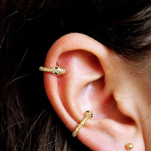 Snake Conch Earring, Cartilage Earring, Conch Hoop Earring, Conch ...