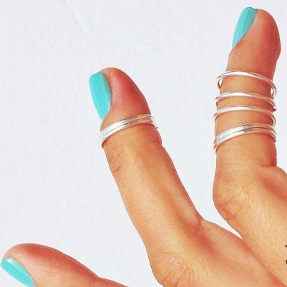 7 Knuckle Rings Midi Ring Silver Knuckle Ring Rose Gold - Etsy