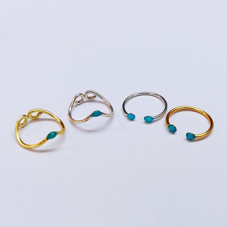 Open Toe Ring - Turquoise Toe Ring - Foot Jewelry - Sterling Silver Toe ...