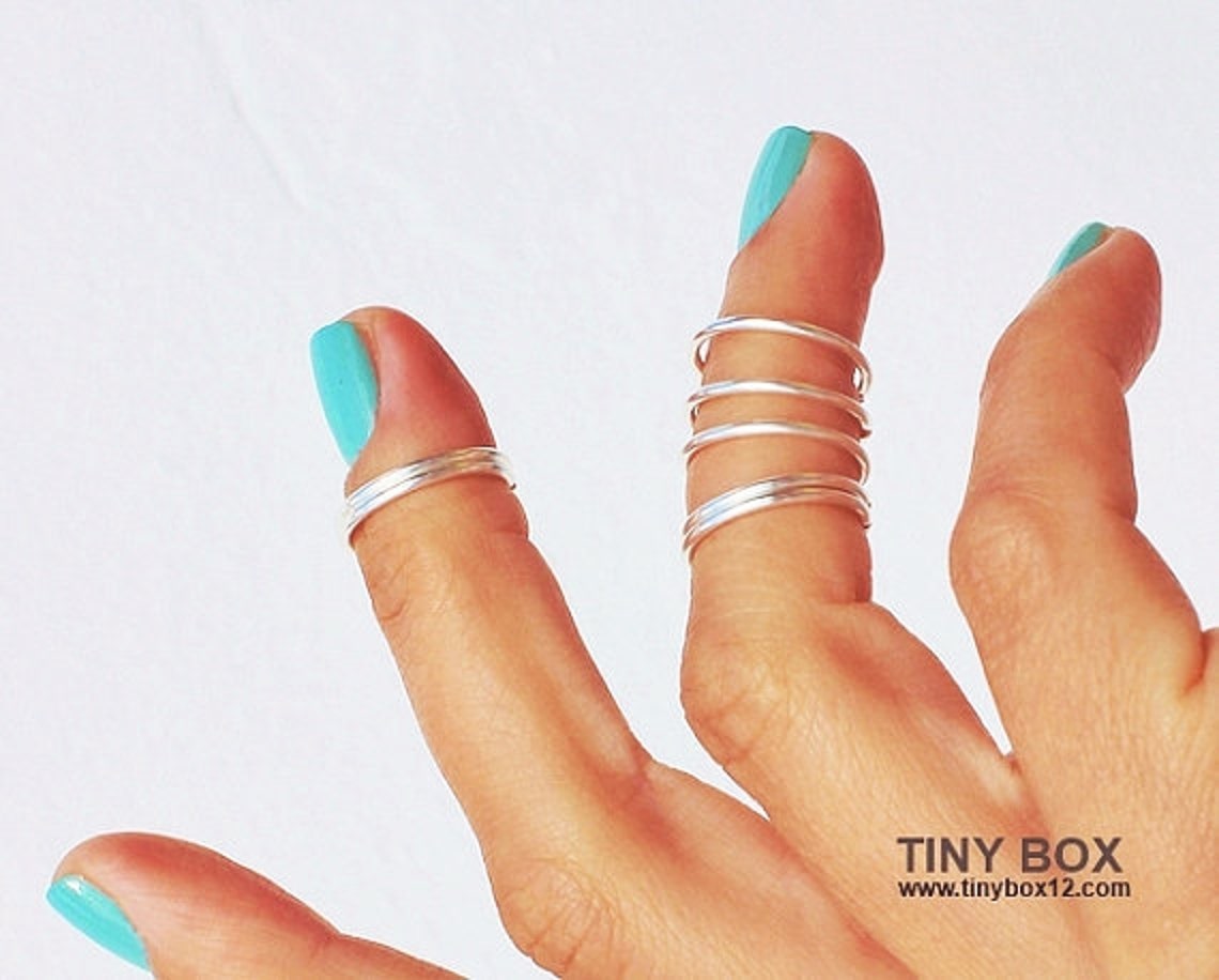 7 Knuckle Rings Midi Ring Silver Knuckle Ring Rose Gold | Etsy