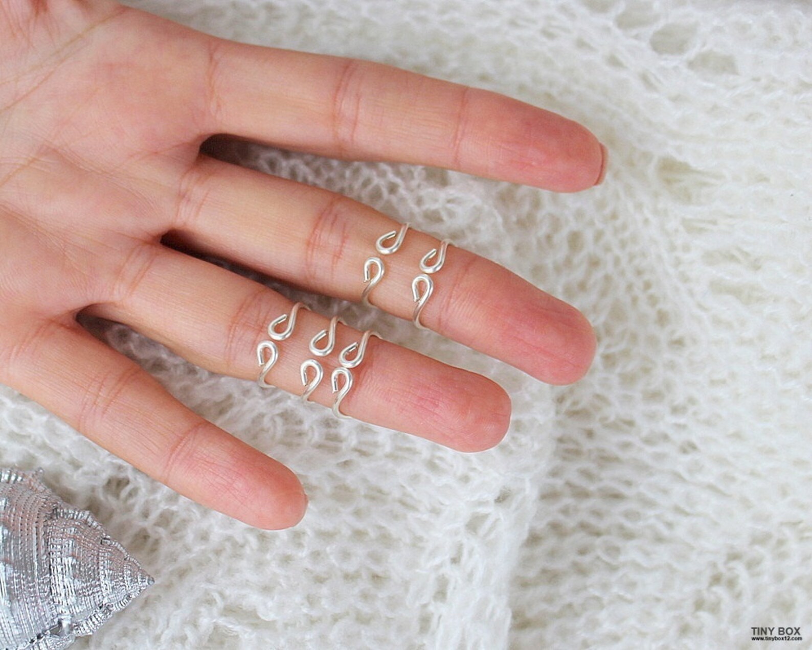 5 Chevron Knuckle Rings Above the Knuckle Rings Adjustable Rings Mid ...