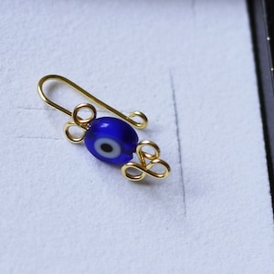 Evil Eye Nose Cuff , Gold Nosecuff, No Piercing Needed , Pierceless ...