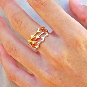 Leaf Nature Ring, Dainty Gold Ring, Minimalist Ring - Etsy