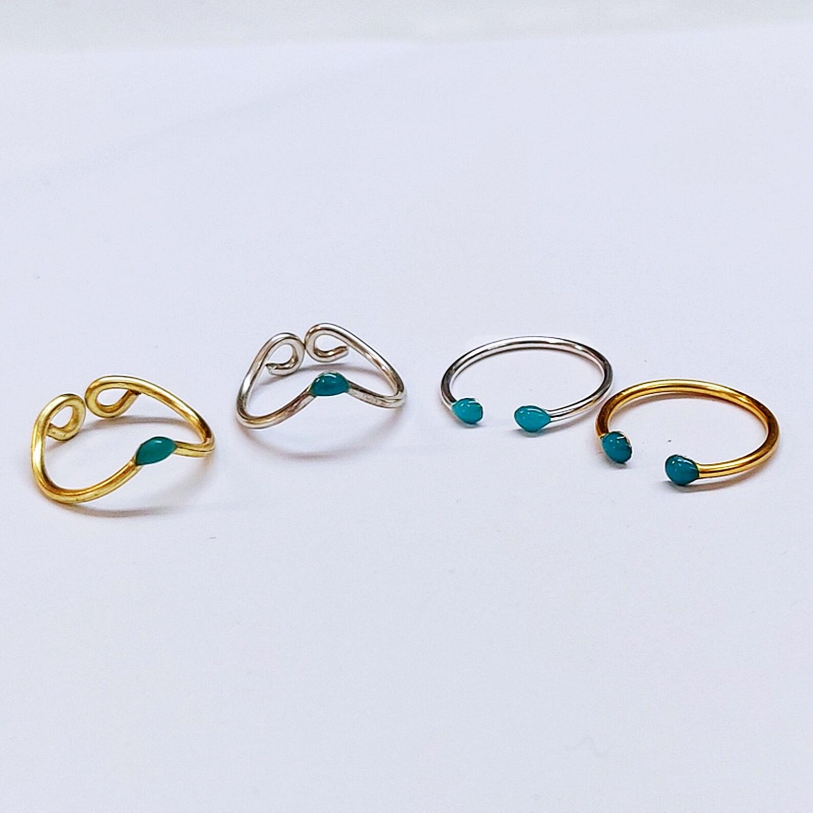 Open Toe Ring - Turquoise Toe Ring - Foot Jewelry - Sterling Silver Toe ...