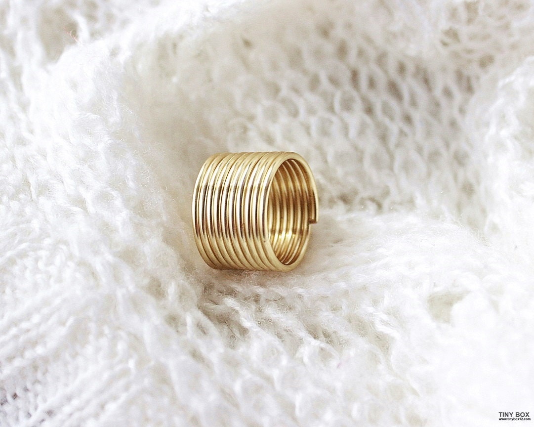 Gold Statement Ring Gold Tube Ring Gold Ring Wide Band - Etsy