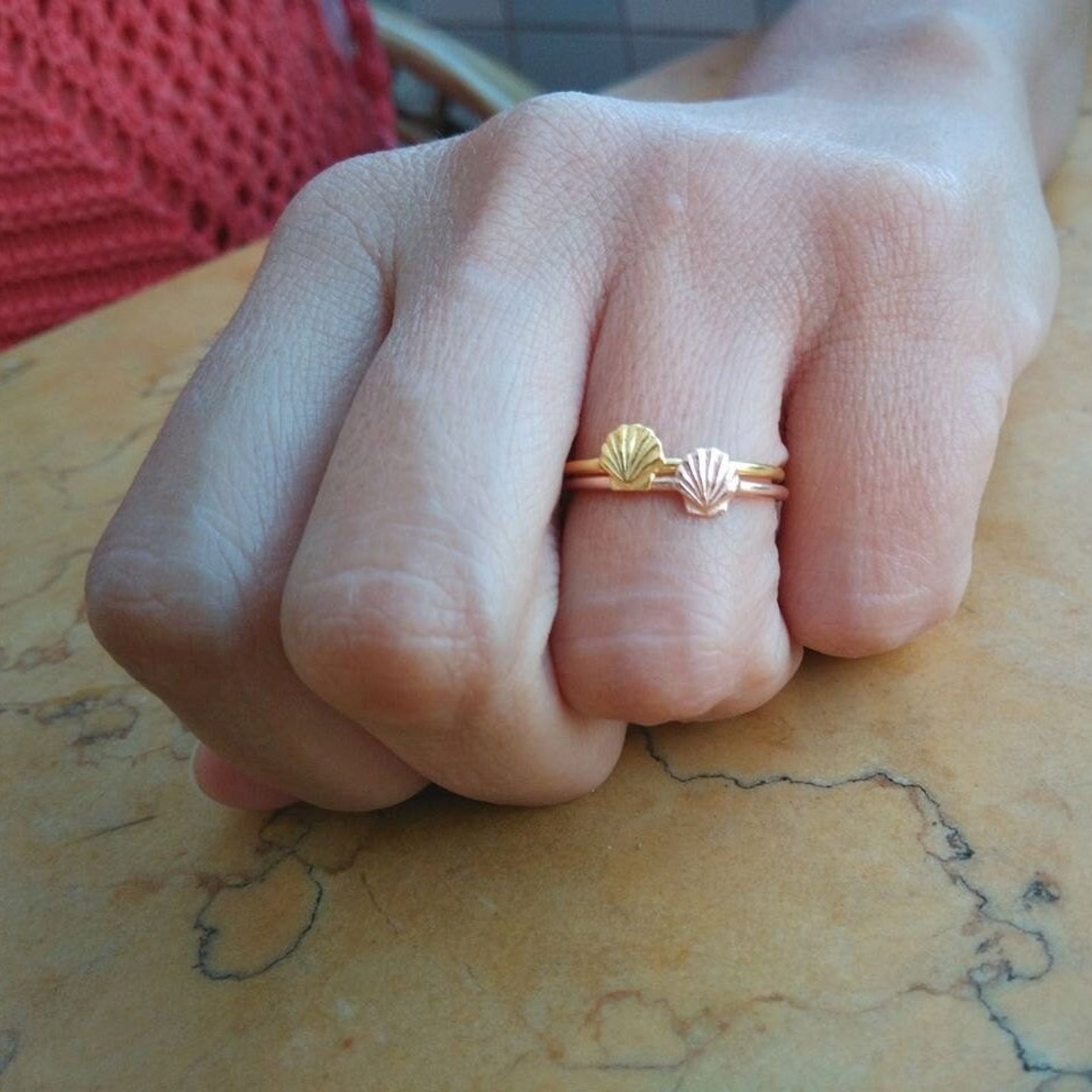 Mermaid Stacking Ring Seashell Ring Mermaid Ring Boho - Etsy