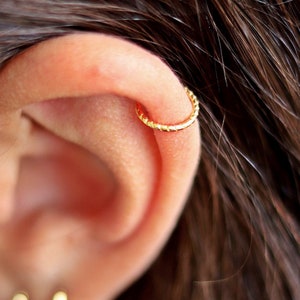Textured Helix Piercing, Gold Helix Earring, Piercing Helix Cuff ...