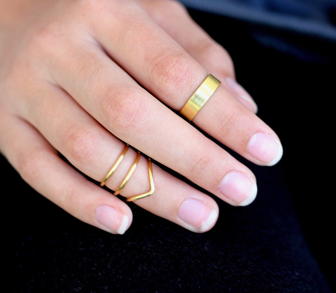 Silver Knuckle Ring Set of 4 Above the Knuckle Rings Stacking | Etsy