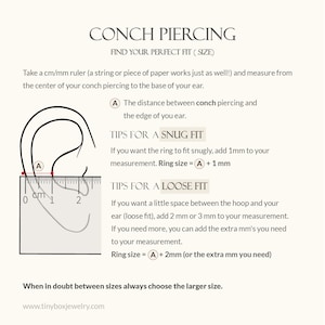Feather Conch Hoop, Sterling Silver or Gold Conch Piercing, Nature ...
