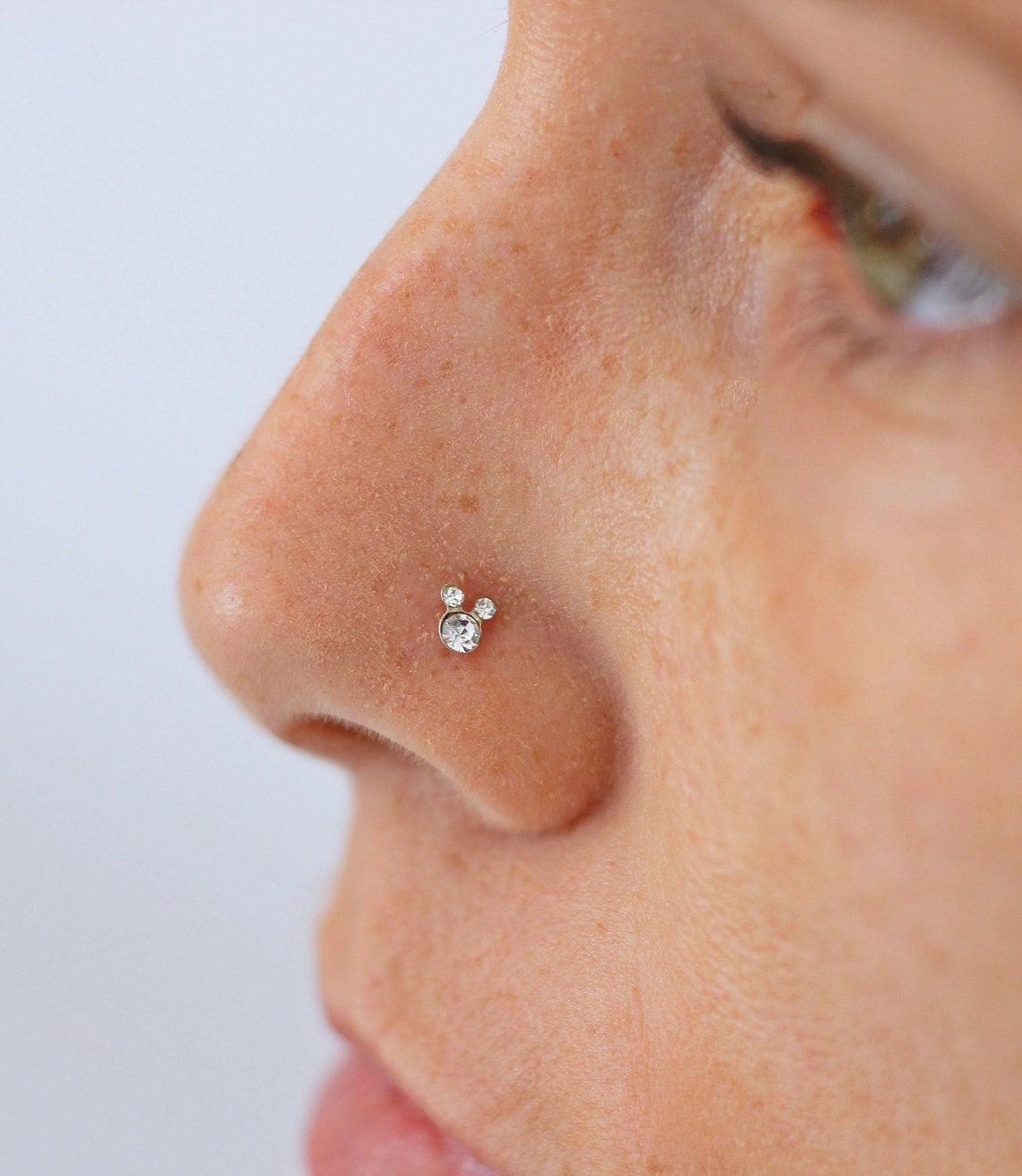 Teeny Tiny Nose Stud Crystal Nose Piercing Sterling Silver | Etsy