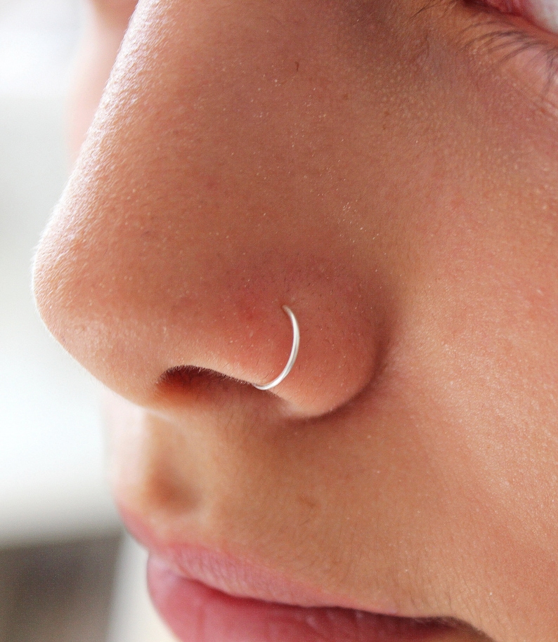 Fake Nose Ring in Sterling Silver Gold or Rose Gold Vermeil | Etsy