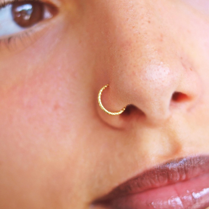 Gold Nasenring, Gold Nasenreifen, 20g 22g Nasenring Hoop, Nahtlose Nase ...