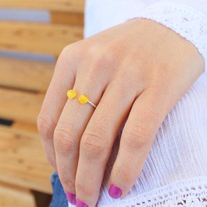 Yellow Minimal Ring Raw Agate Ring Stacking Ring Yellow - Etsy