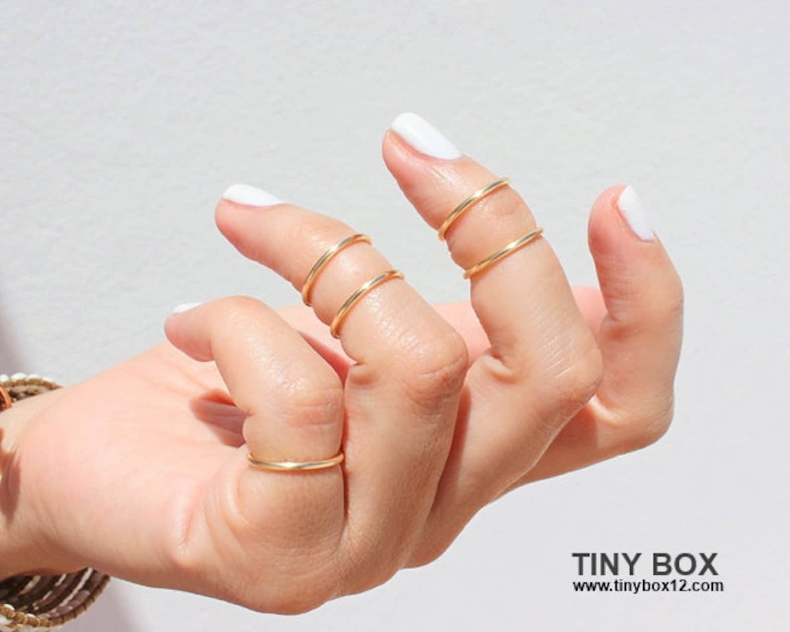 5 Gold Knuckle Rings Gold Ring Set Gold Stacking Rings - Etsy