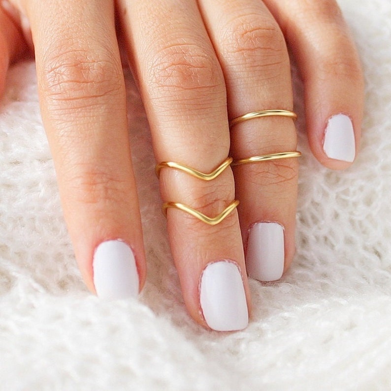 4 Gold Knuckle Ring Set Above the Knuckle Rings Stacking - Etsy