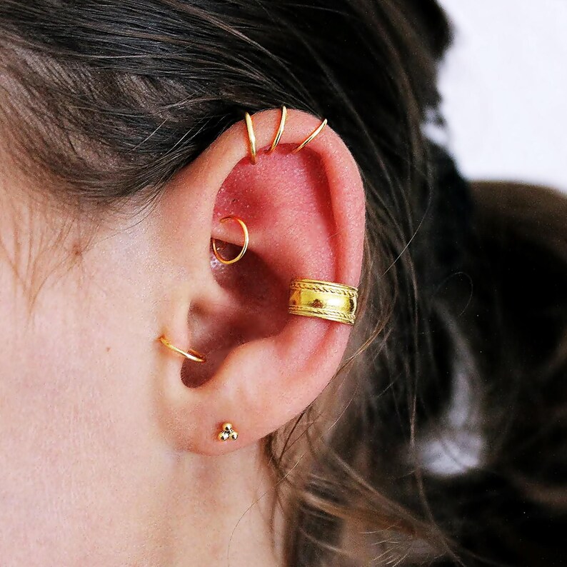 Conch Piercing, Cartilage Earring, Helix Piercing, Minimalist Earrings ...