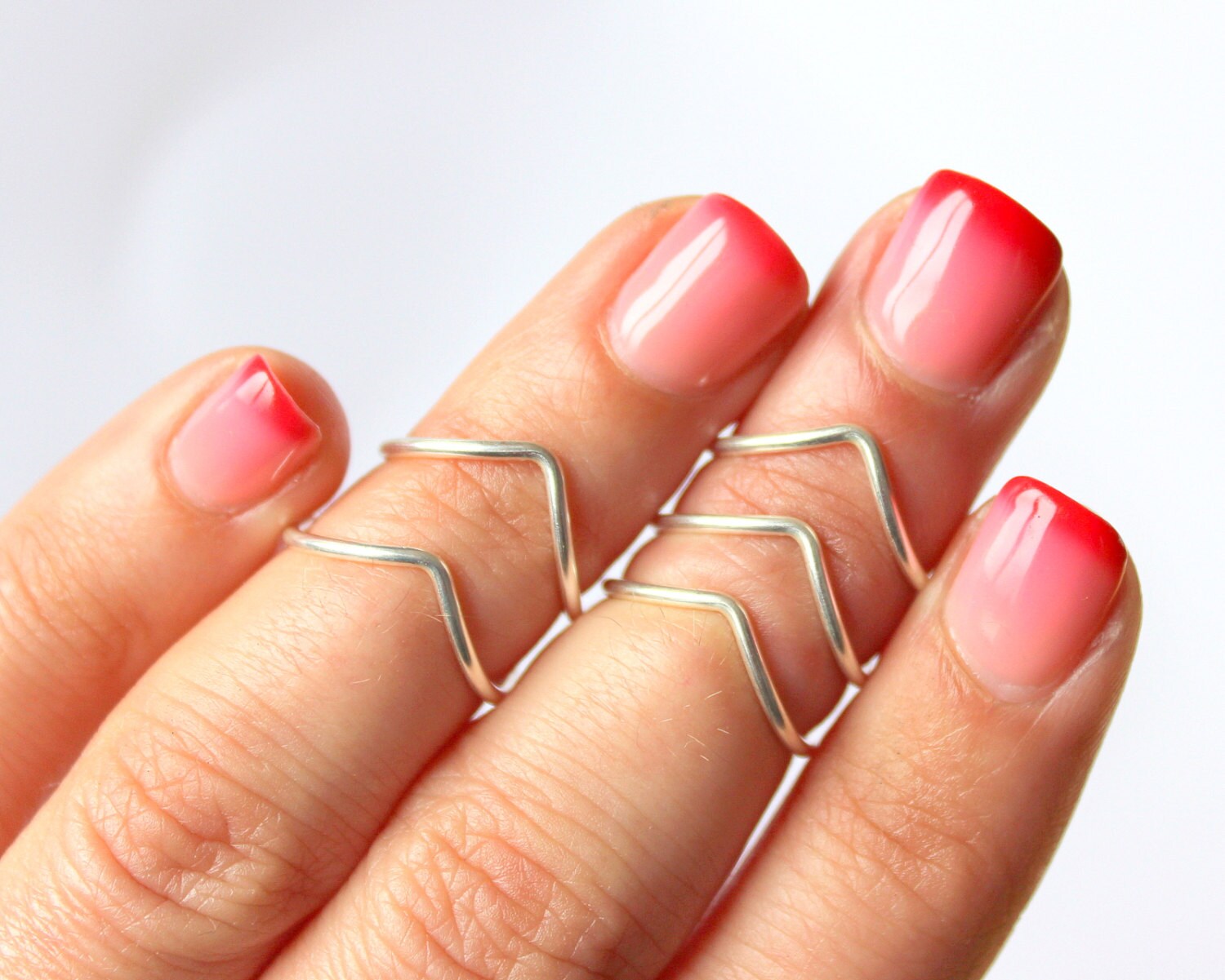 5 Chevron Knuckle Rings Above the Knuckle Rings Adjustable - Etsy