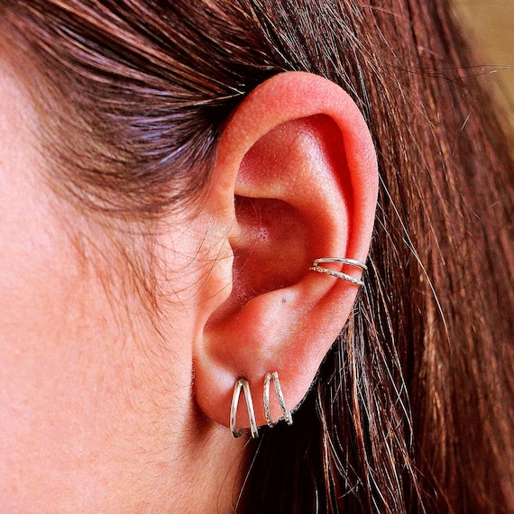 Double ring hoop earrings store