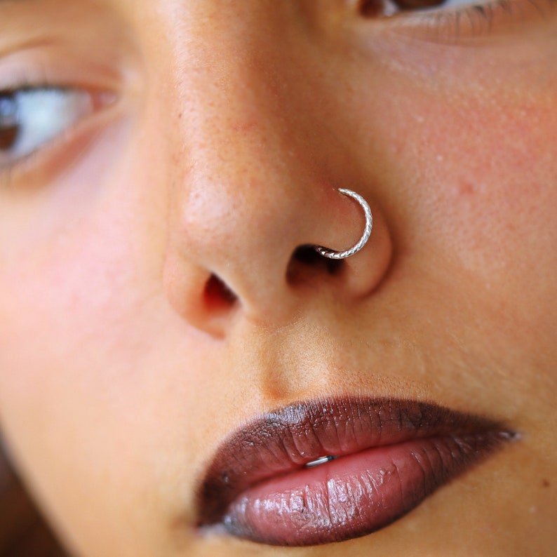 Gold Nose Ring, Gold Nose Hoop, 20g 22g Nose Ring Hoop, Helix Earring ...