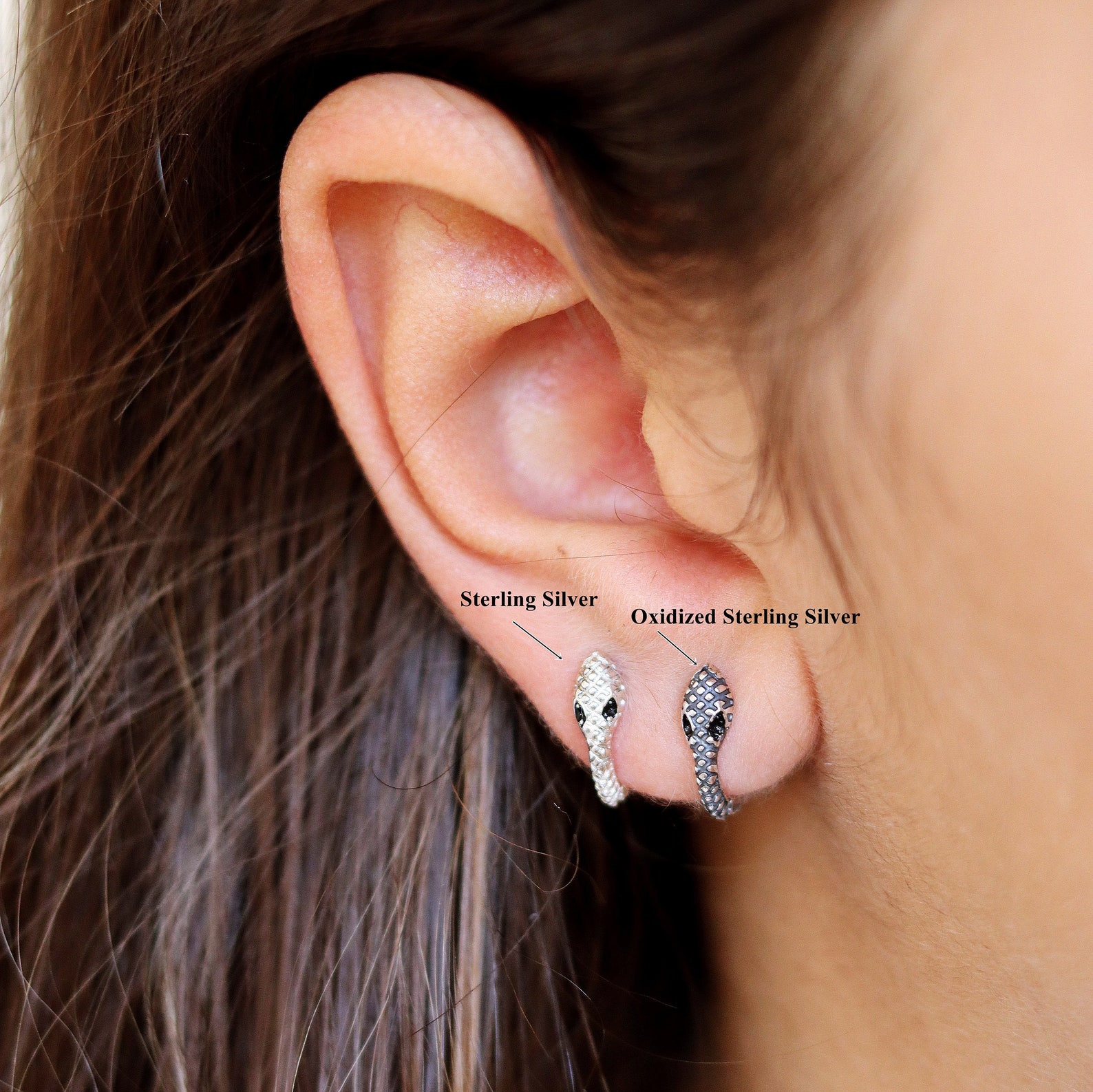 Snake Rook Piercing, Gold Rook Earring, Small Rook Jewelry, Snake Earrings, Rook Piercing ...