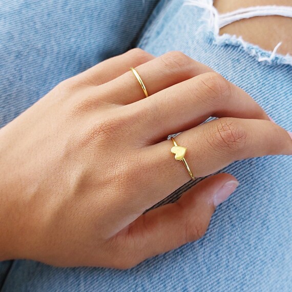 Dainty Initial Ring Custom Mom Ring Personalized Gift - Etsy