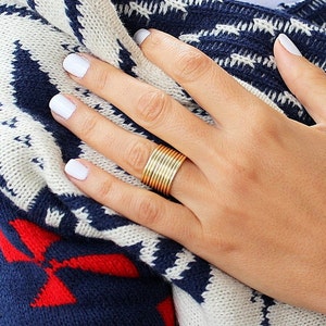 Gold Statement Ring, Gold Tube Ring, Gold Ring, Wide Band Ring ...