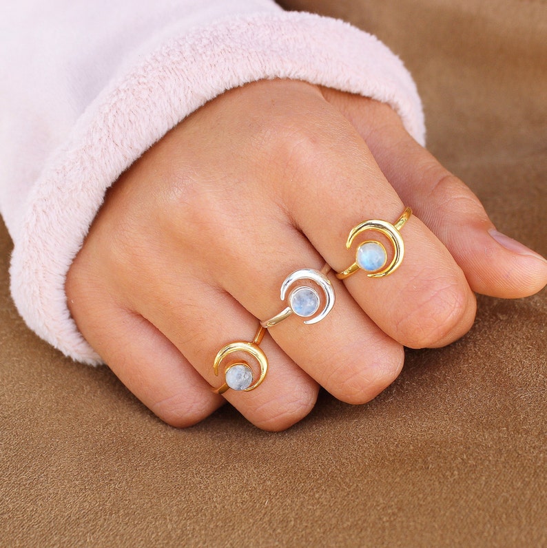 Moonstone Ring for Women Raw Stone Ring Moonstonecelestial | Etsy