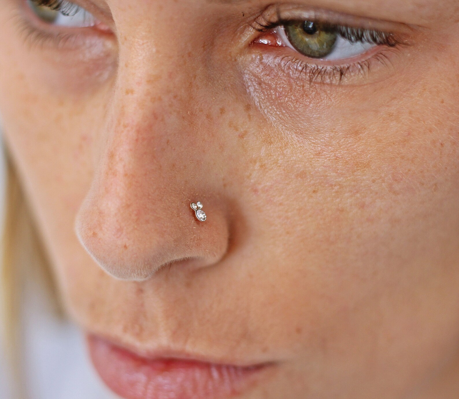 Teeny Tiny Nose Stud Crystal Nose Piercing Sterling Silver | Etsy