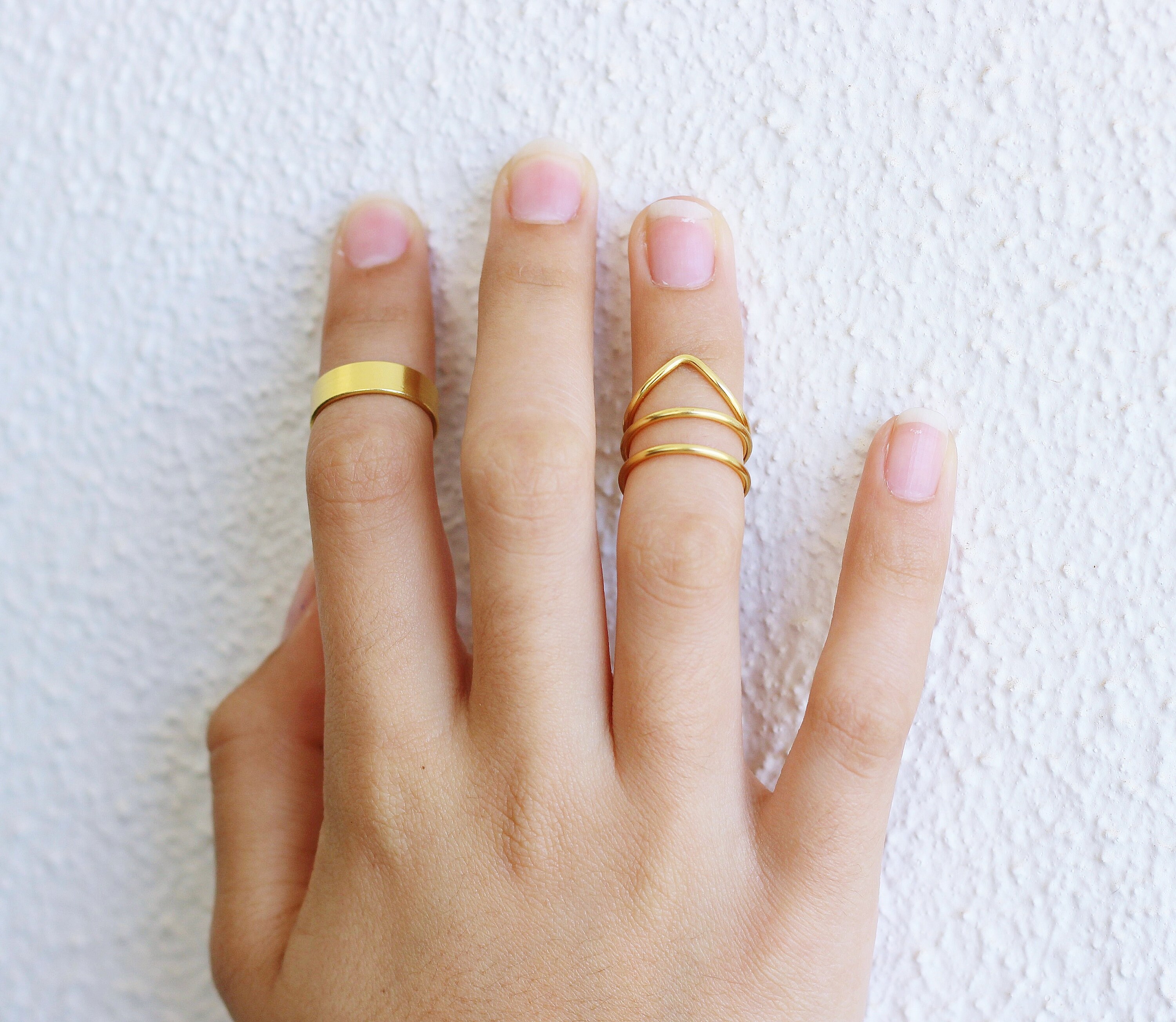 Silver Knuckle Ring Set of 4 Above the Knuckle Rings Stacking | Etsy