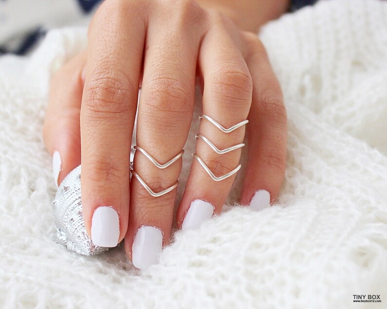 5 Chevron Knuckle Rings Above the Knuckle Rings Adjustable - Etsy