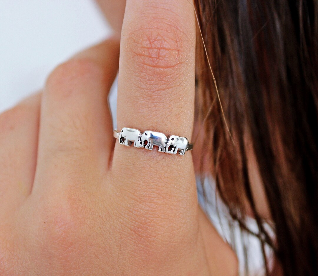 Elephant Ring, Sterling Silver Ring, Stacking Rings, Animal Ring, Rings ...