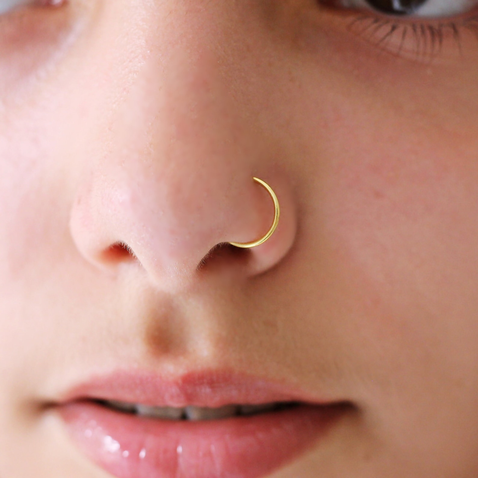 Gold Nose Ring Hoop Sterling Silver Nose Ring Gold Nose - Etsy