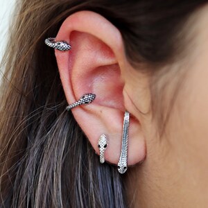 Snake Conch Earring, Cartilage Earring, Conch Hoop Earring, Conch ...