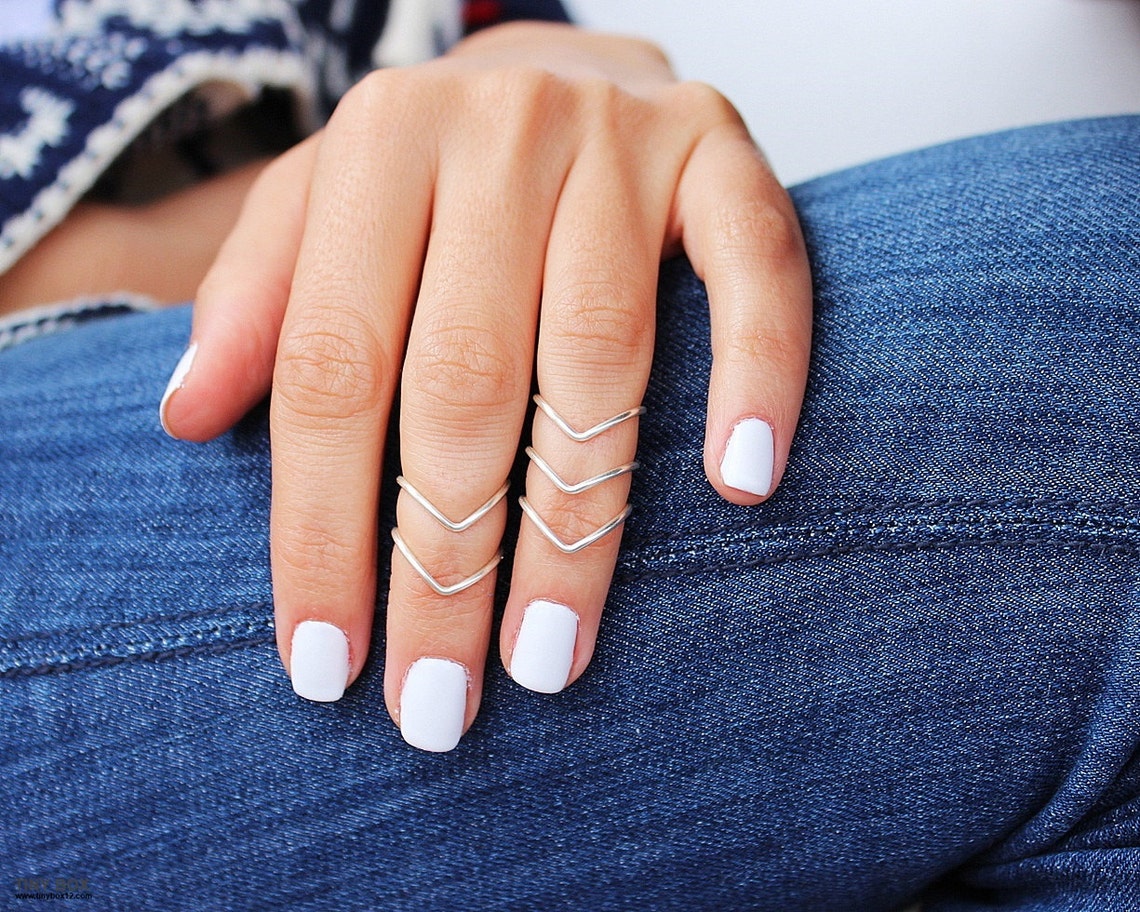 5 Chevron Knuckle Rings Above the Knuckle Rings Adjustable - Etsy