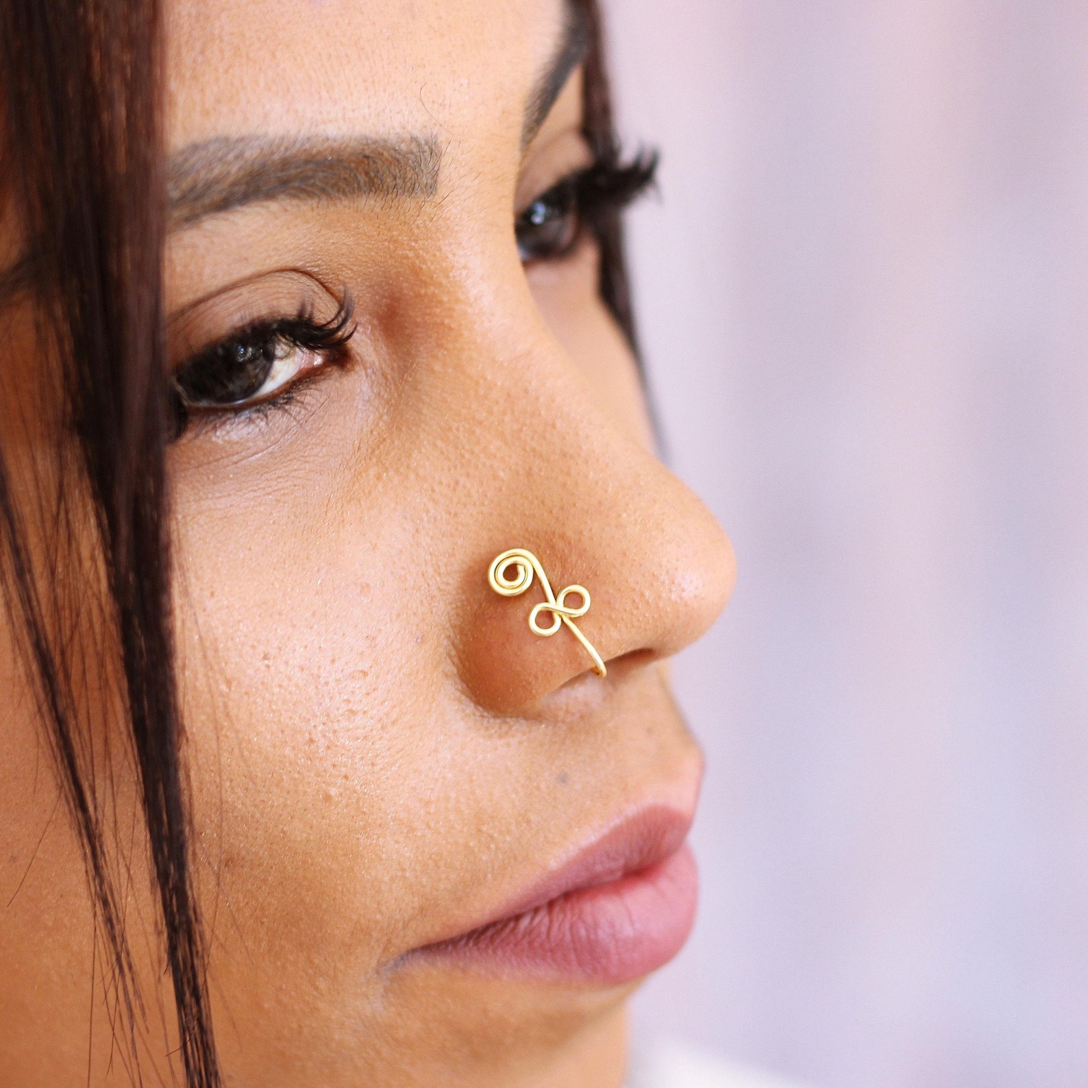 Gold Nose Cuff No Piercing Needed, Fake Nose Ring, Wire Nose Cuffs ...